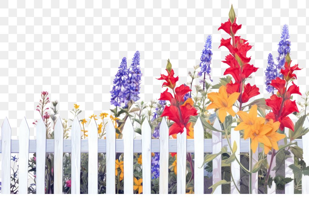 PNG Garden flower fence border | Premium PNG - rawpixel