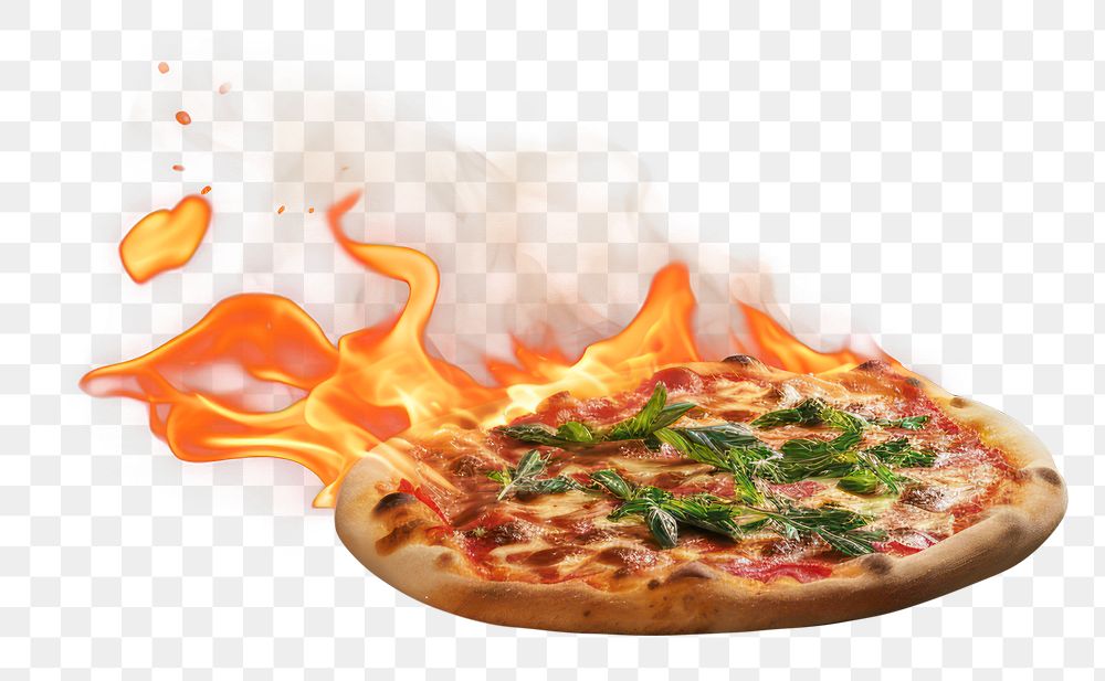 PNG Pizza food burning fire | Premium PNG - rawpixel