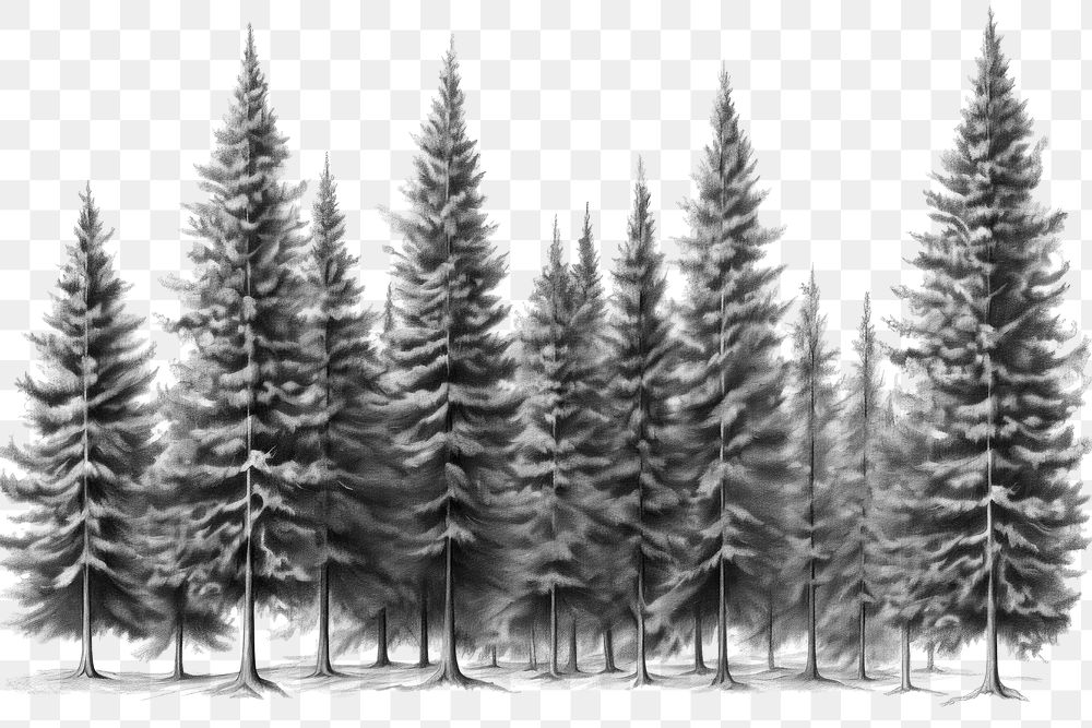 PNG Pine trees drawing sketch | Premium PNG - rawpixel