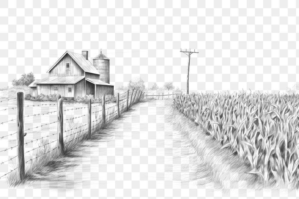 PNG Farm drawing sketch outdoors. | Free PNG - rawpixel