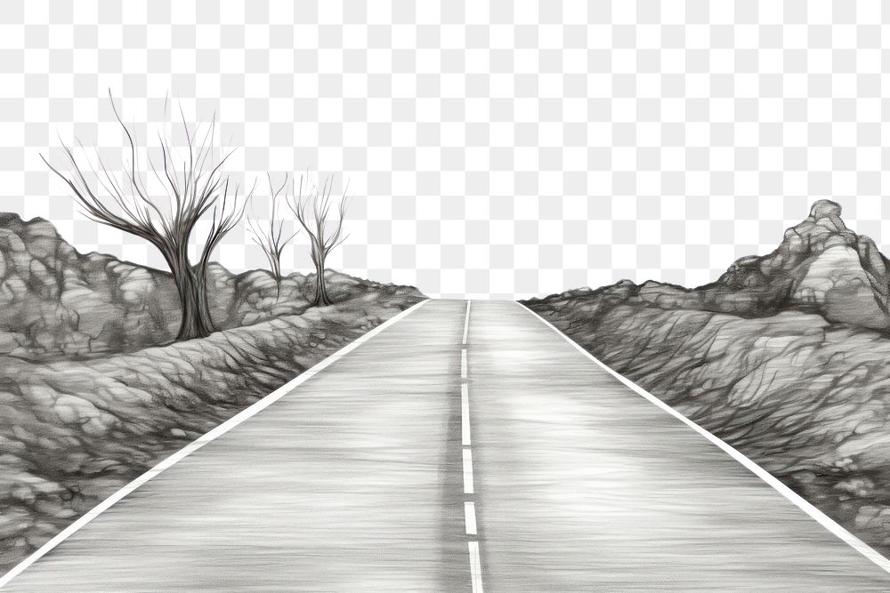 PNG Road drawing sketch street. | Free PNG - rawpixel