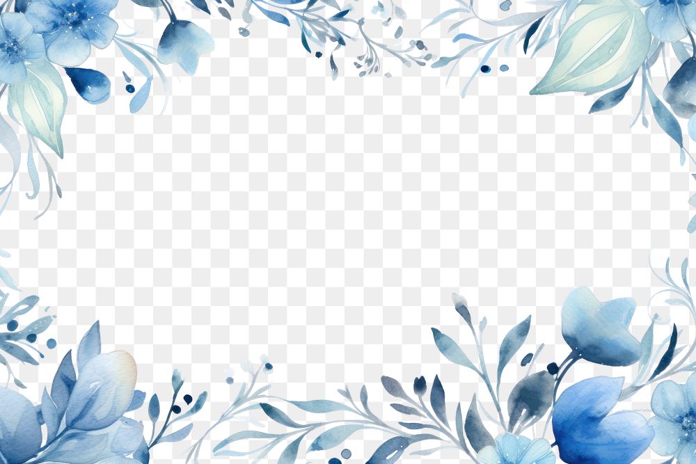 PNG Blue pottery watercolor border | Premium PNG - rawpixel