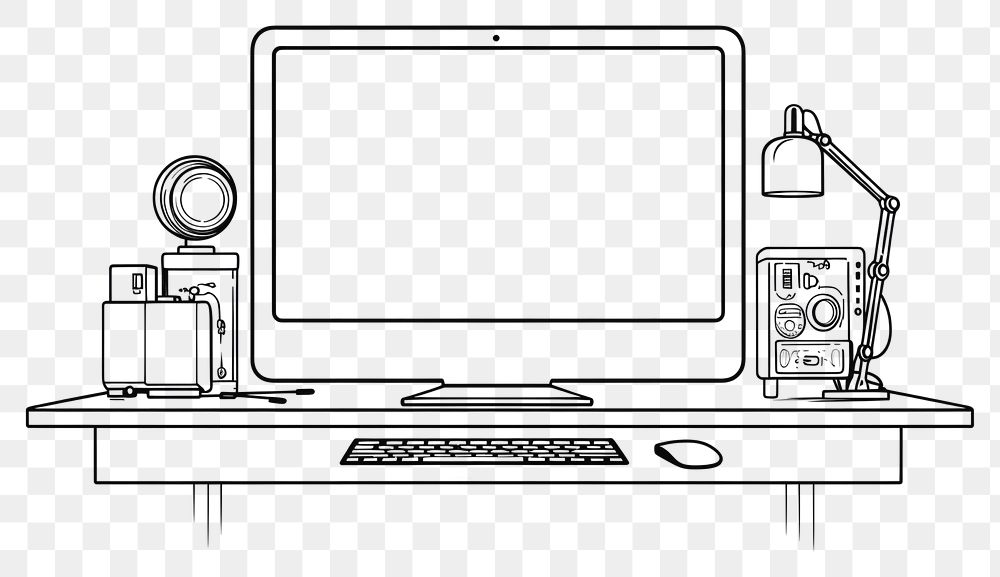 PNG Furniture computer table desk. | Free PNG - rawpixel