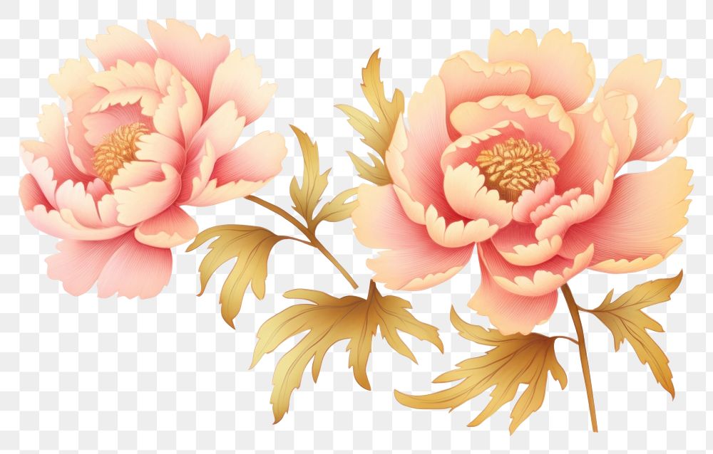 PNG Peony chinese flower pattern | Free PNG - rawpixel