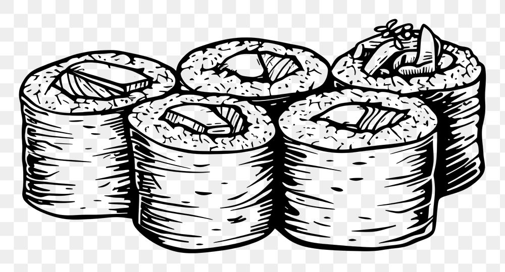 PNG Sushi outline sketch drawing | Free PNG - rawpixel