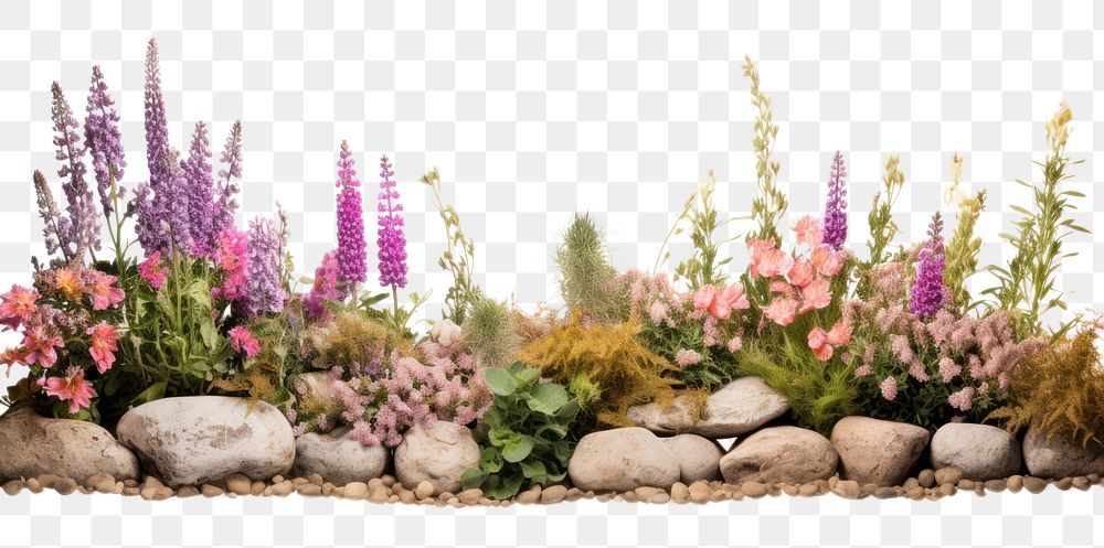 PNG Garden nature landscape lavender. | Premium PNG - rawpixel