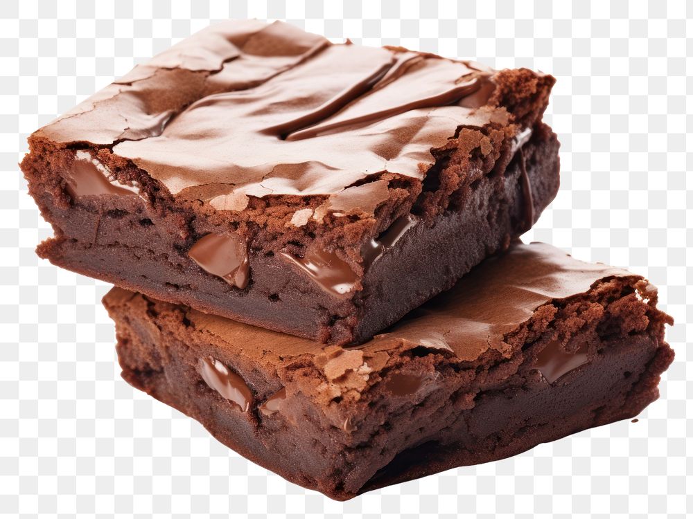 PNG Two fudgy brownies confectionery | Premium PNG - rawpixel