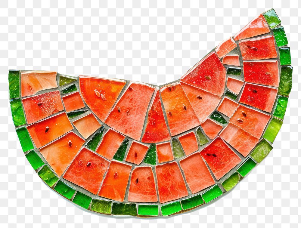 Mosaic tiles melon watermelon fruit | Premium PNG - rawpixel