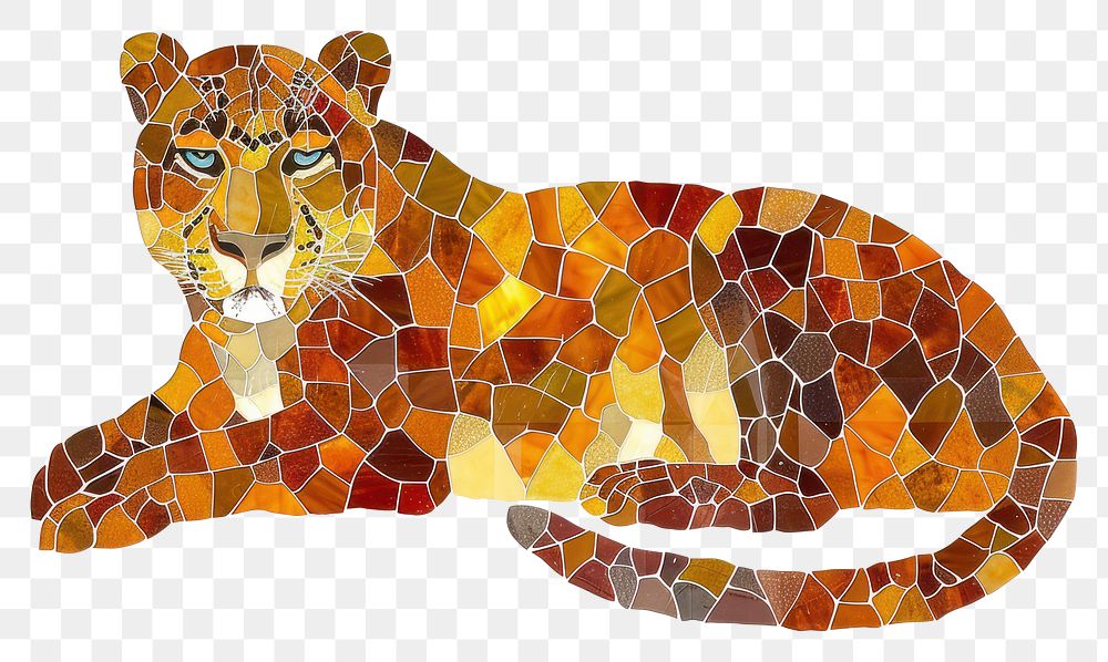 Mosaic tiles leopard animal mammal | Premium PNG - rawpixel