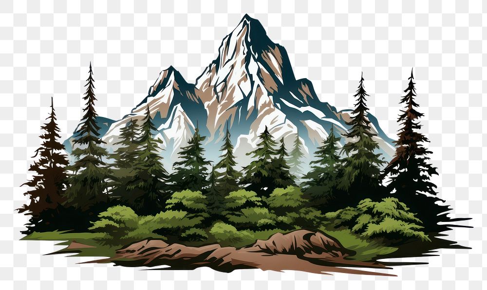 PNG forest and mountain wilderness | Premium PNG - rawpixel
