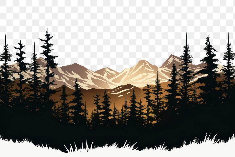 PNG forest and mountain wilderness | Premium PNG - rawpixel