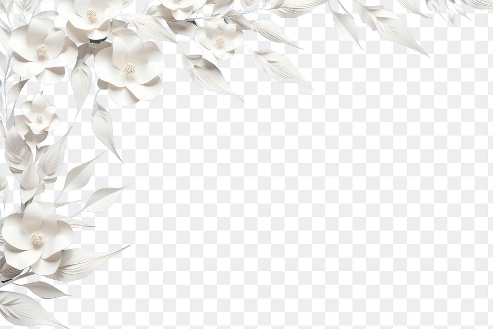 PNG White floral border flower | Free PNG - rawpixel