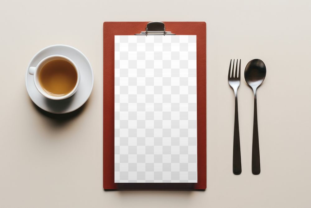 Menu paper png mockup, transparent | Free PNG - rawpixel