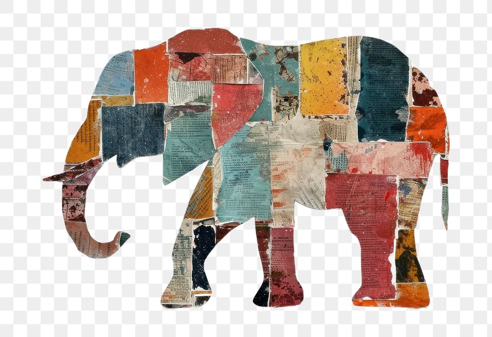 PNG Elephant collage art painting. | Free PNG - rawpixel