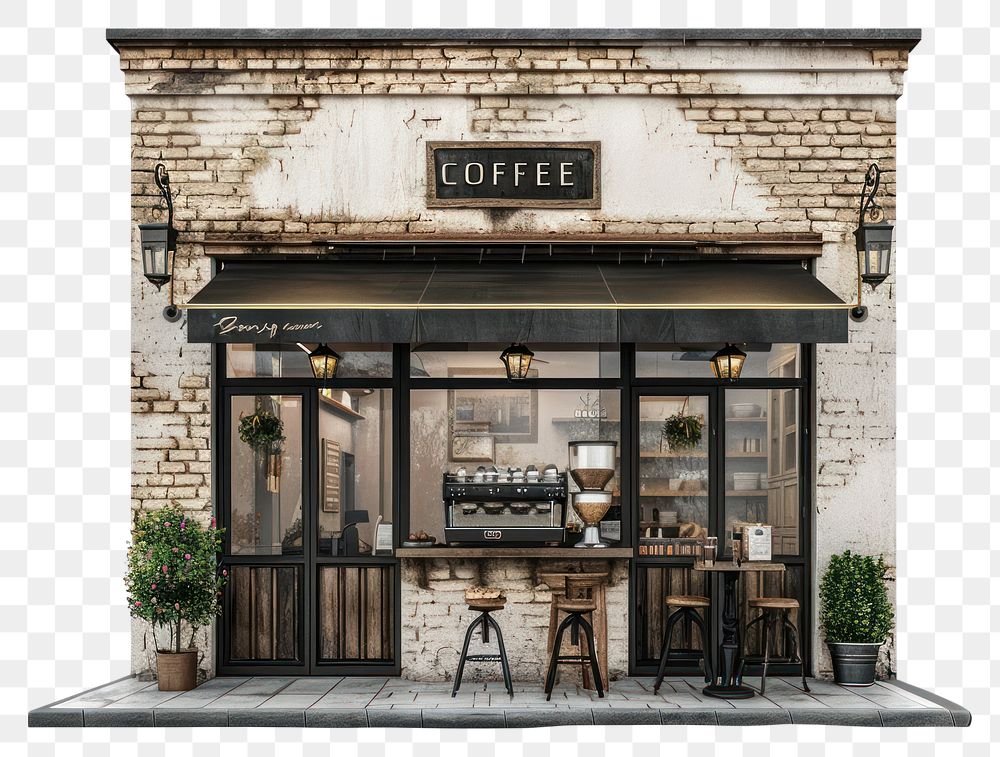 PNG Coffee shop architecture restaurant | Premium PNG - rawpixel