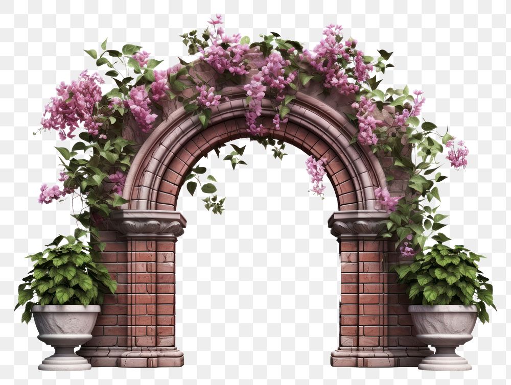 PNG Brick wall flower arch | Premium PNG - rawpixel