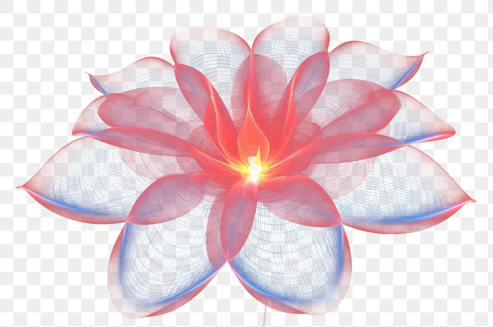 PNG Neon flowers wireframe pattern | Premium PNG - rawpixel