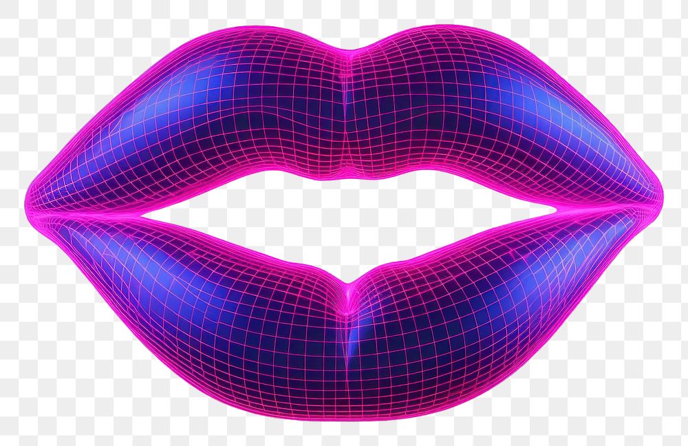 PNG Neon lips wireframe neon | Free PNG - rawpixel
