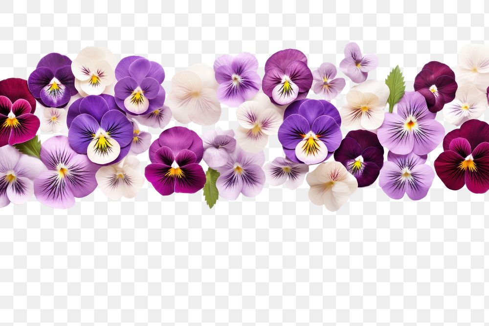 PNG Pansy floral border flower | Free PNG - rawpixel