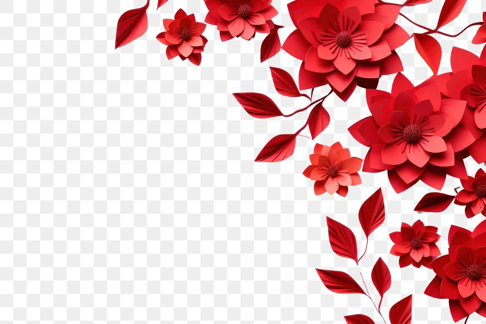 PNG Red flower floral border | Premium PNG - rawpixel
