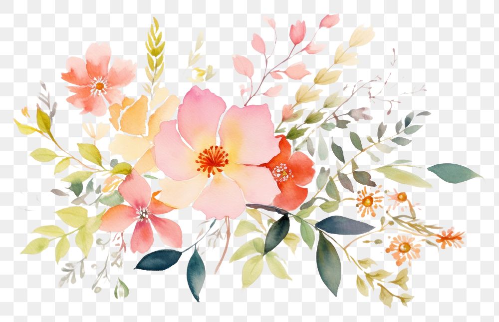 PNG Floral painting pattern flower. | Free PNG - rawpixel