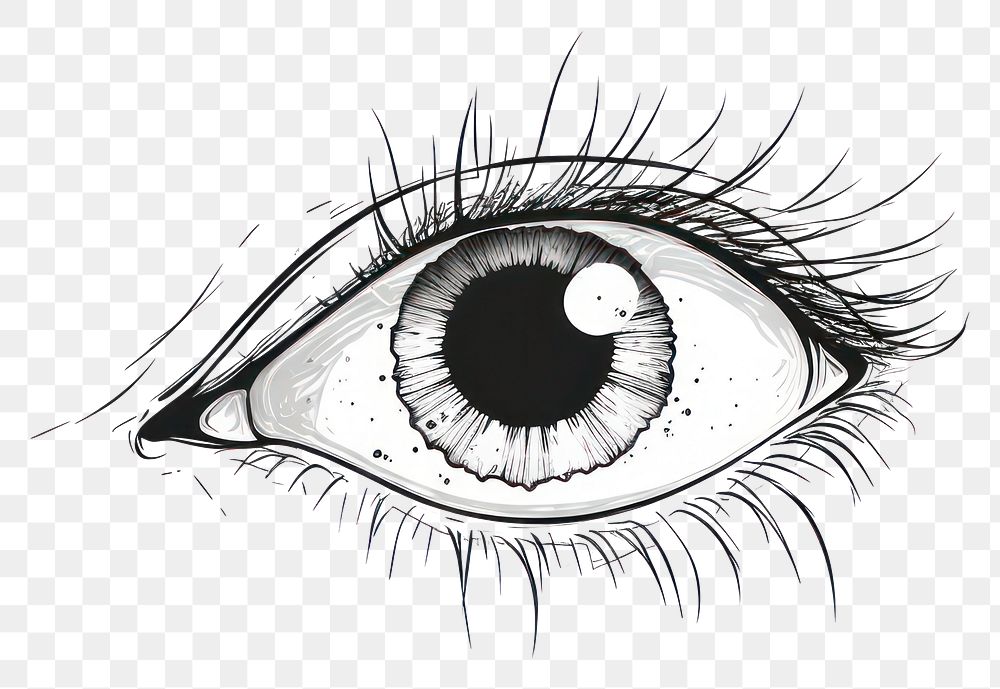 PNG Eye sketch drawing white. | Free PNG - rawpixel