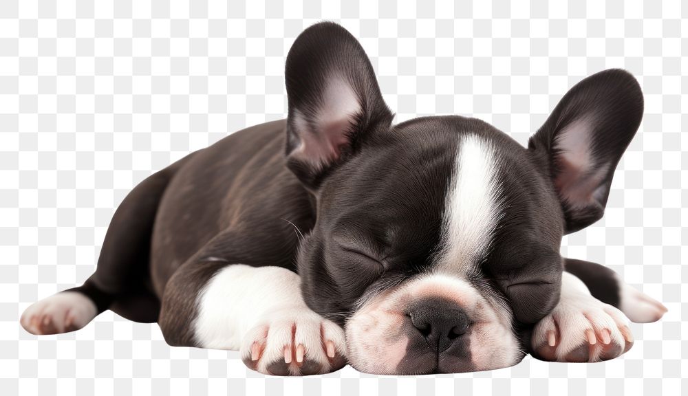 PNG Cute sleeping boston terrier | Premium PNG - rawpixel