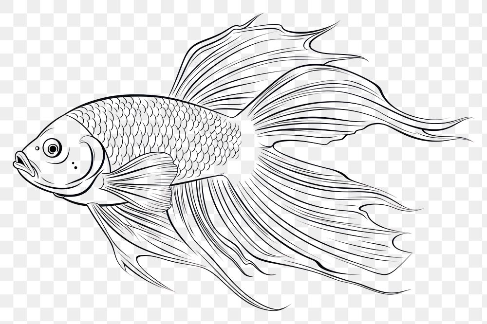 PNG Fighting fish sketch drawing | Premium PNG - rawpixel