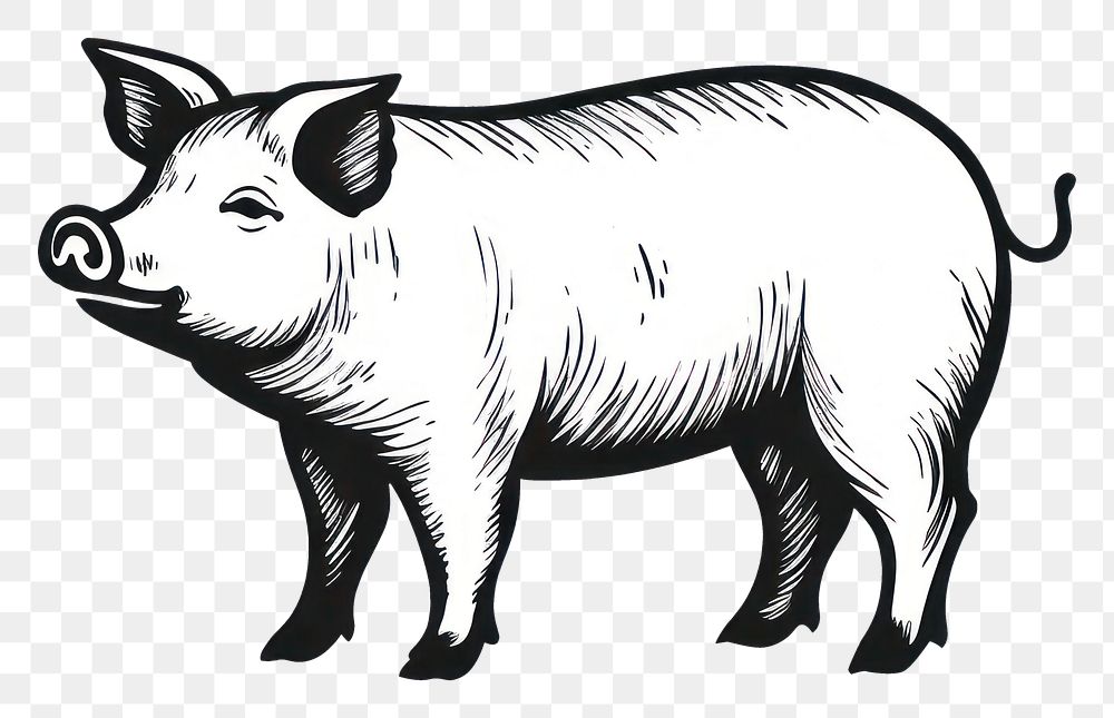 PNG Pig logo drawing animal | Premium PNG - rawpixel