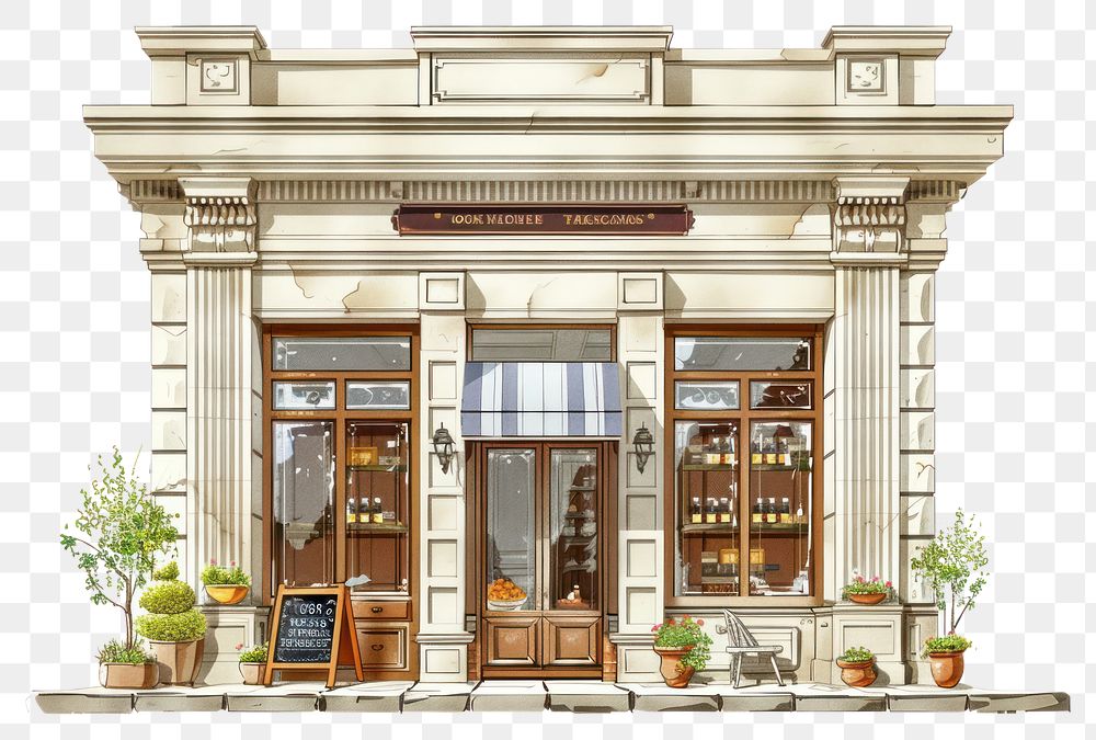 PNG Architecture illustration antique shop | Premium PNG - rawpixel