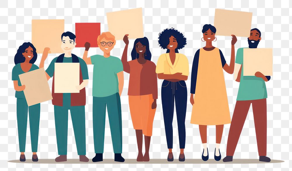 PNG protest drawing people | Free PNG - rawpixel