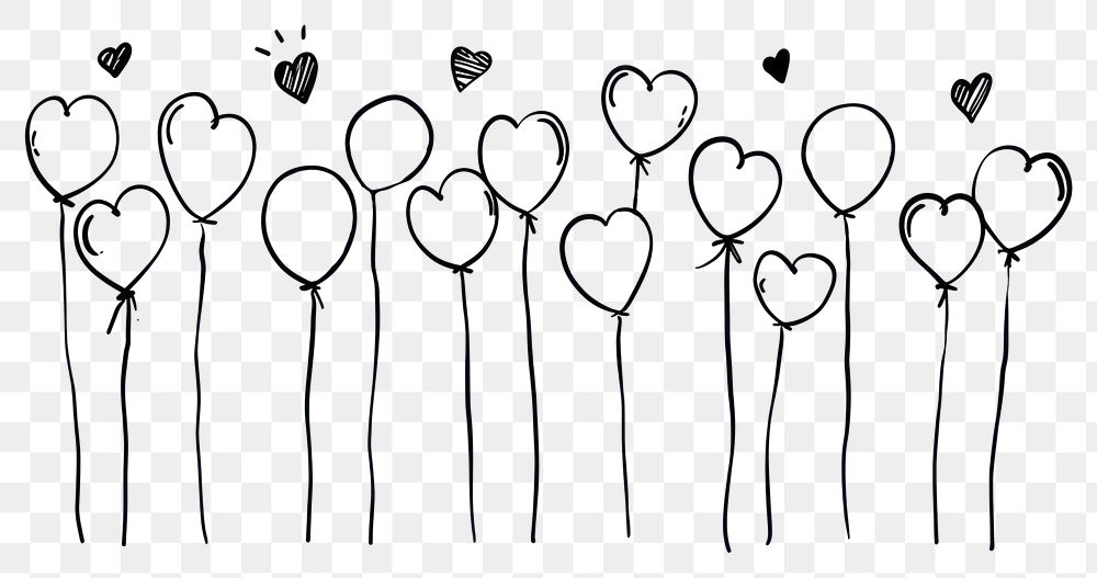 PNG Divider doodle balloon drawing | Free PNG - rawpixel