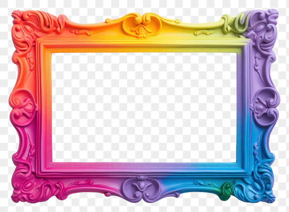 PNG Rainbow rectangle frame white | Premium PNG - rawpixel