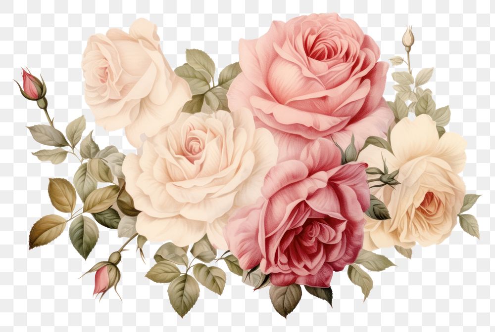 PNG Rose bouquet pattern flower | Free PNG - rawpixel