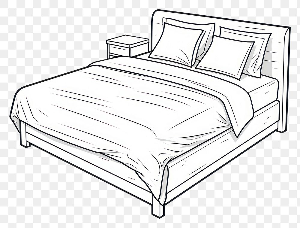 PNG Bed sketch furniture drawing. | Free PNG - rawpixel