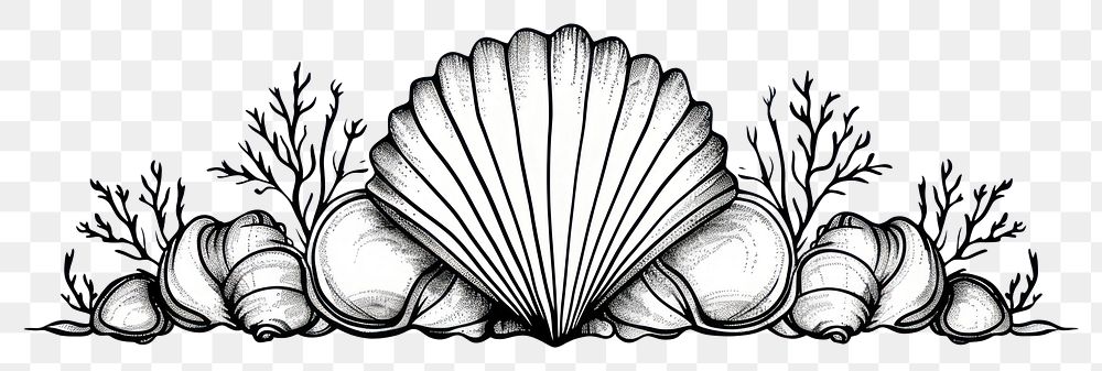 PNG Divider doodle border shell | Free PNG - rawpixel