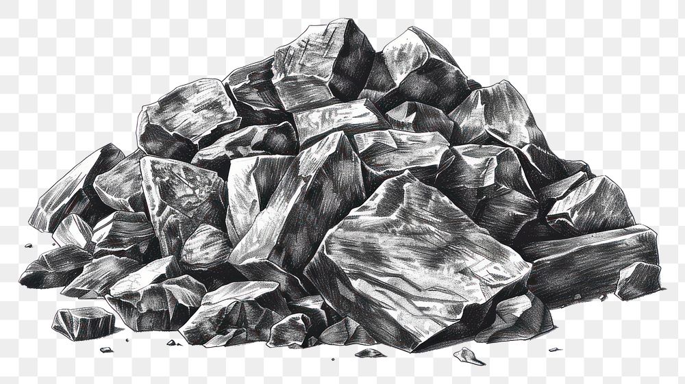 PNG Pile coal drawing illustrated | Free PNG - rawpixel