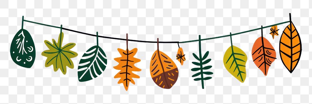 PNG Tropical leaves flag string | Premium PNG - rawpixel