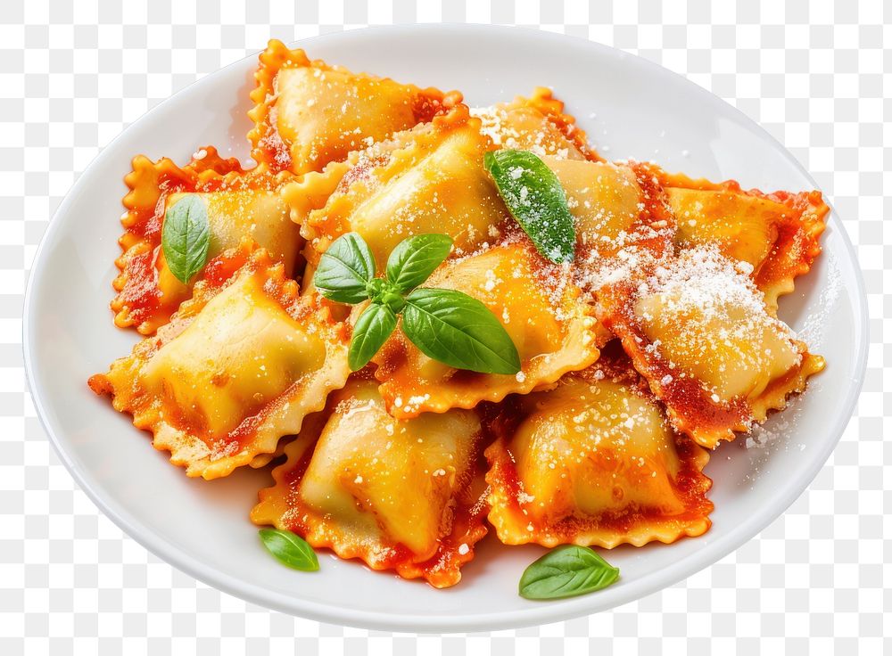 PNG Baked ravioli plate pasta | Free PNG - rawpixel
