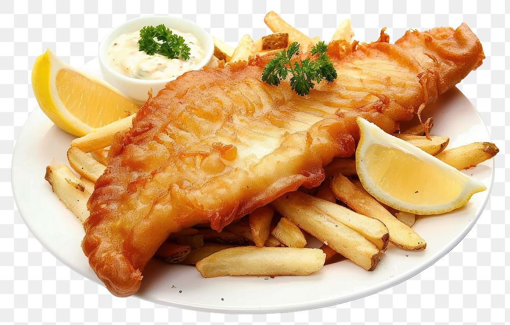 PNG Delicious battered fish plate | Premium PNG - rawpixel