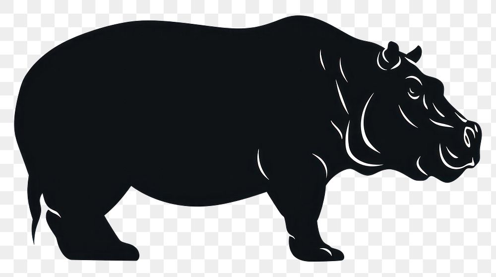 PNG Hippo silhouette clip art | Premium PNG - rawpixel