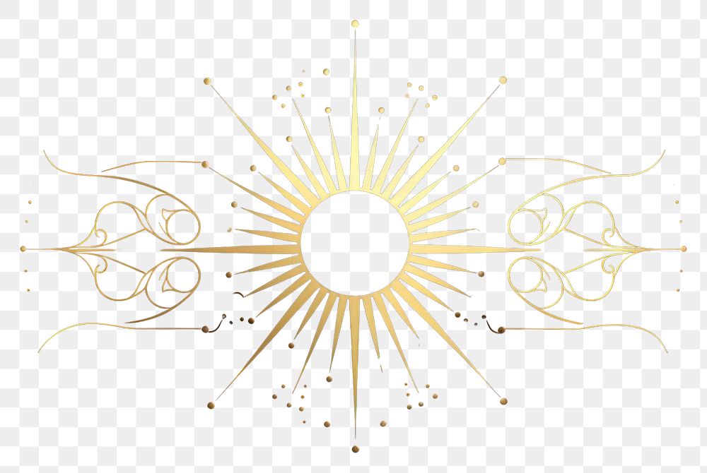 PNG Gold sun divider ornament | Premium PNG - rawpixel