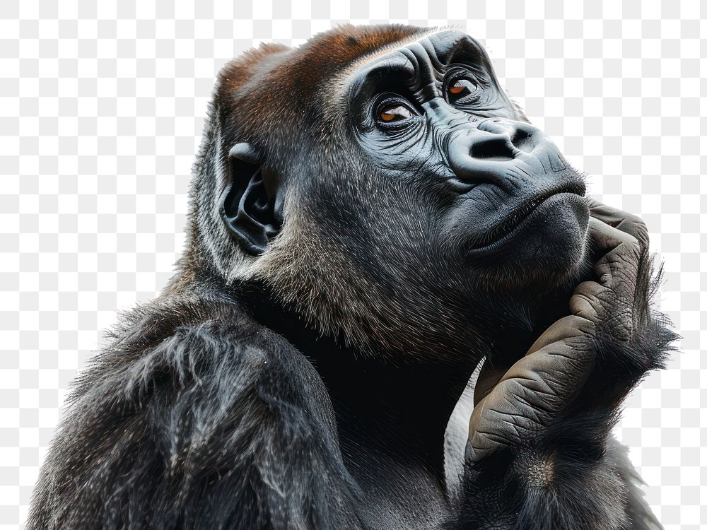 PNG Gorilla looking confused wildlife | Free PNG - rawpixel