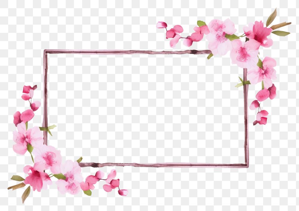 PNG Cherry blossom frame flower | Premium PNG - rawpixel