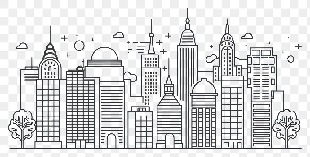 PNG Buildings metropolis drawing sketch. | Free PNG - rawpixel