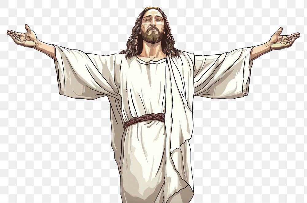 PNG Jesus arms outstretched art | Free PNG - rawpixel
