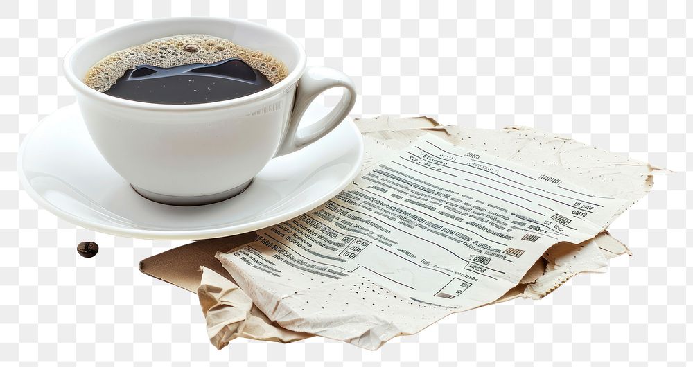PNG Crumpled receipt coffee cup | Free PNG - rawpixel