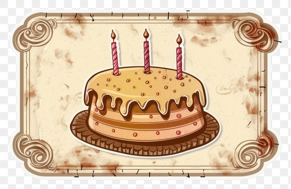 birthday cake shape ticket dessert | Free PNG - rawpixel