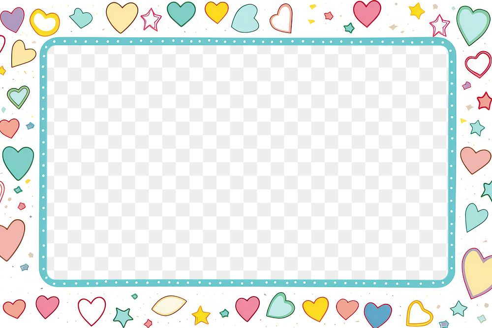 PNG colorful heart border design. | Free PNG - rawpixel