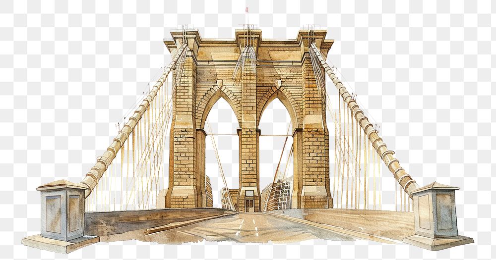 PNG Brooklyn Bridge bridge illustration | Free PNG - rawpixel